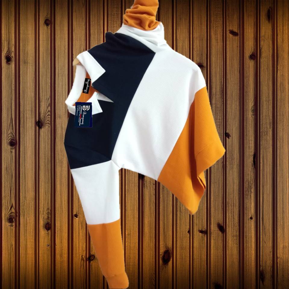 Full sleeve Collar Lycra Heather Cinnamon, White and Navy Blue Color ...